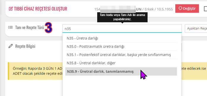 cihaz reçetesi | T.C. Çamlıca Aile Sağlığı Merkezi